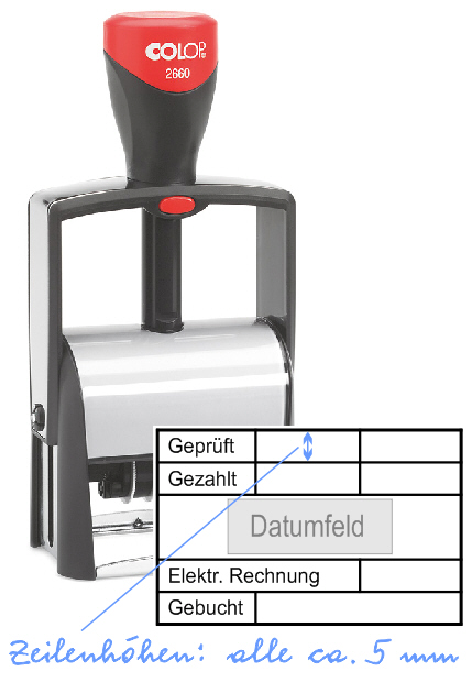 Profi-Kontierungsstempel mit Datum (elektr. Rechnung), Abdruck ca. 56 x ...